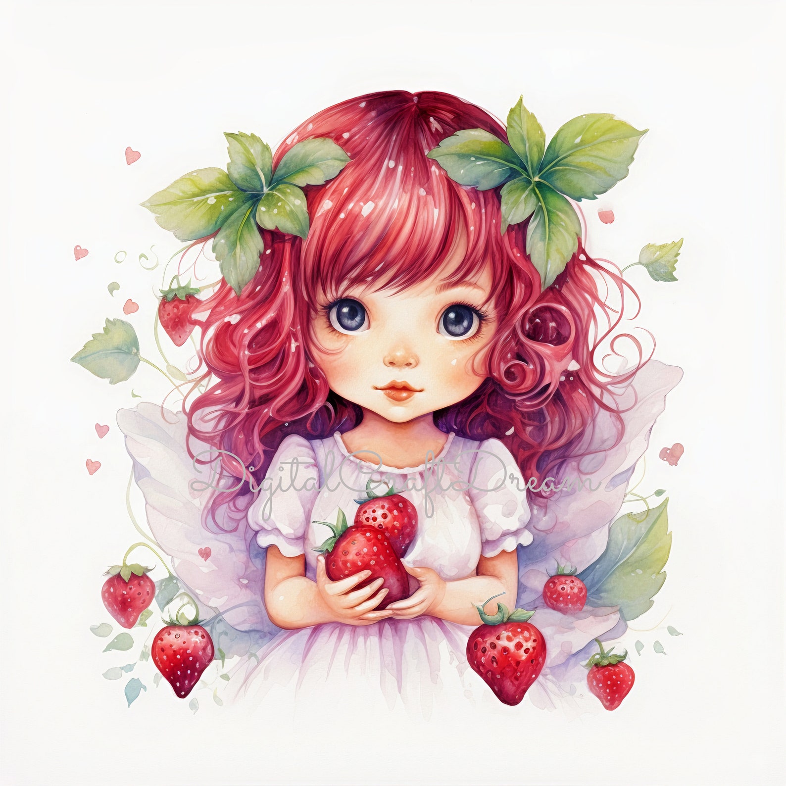 Strawberry Baby Clipart, 10 High Quality Jpgs, Digital Design Bundle ...