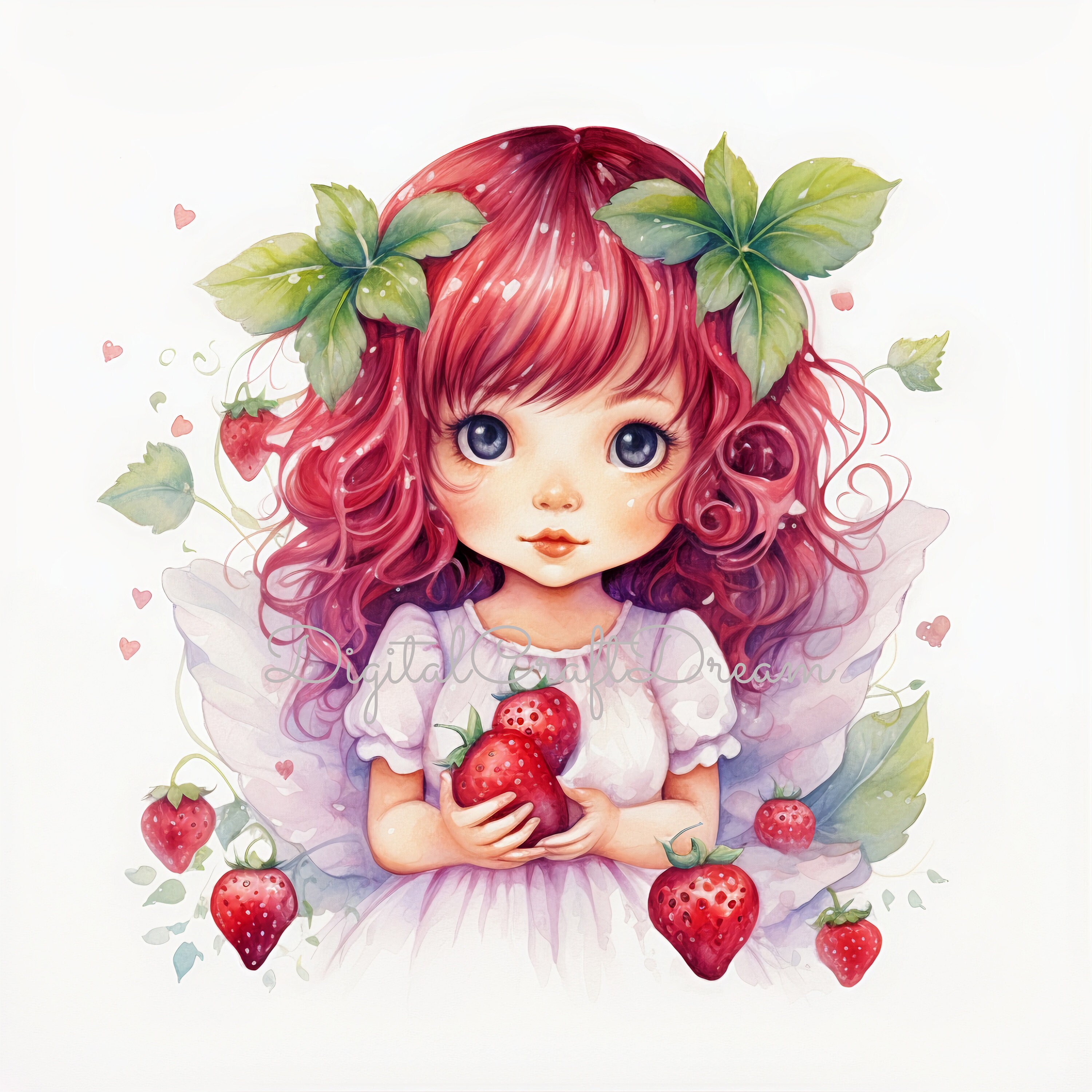 Strawberry Baby Clipart, 10 High Quality Jpgs, Digital Design Bundle ...
