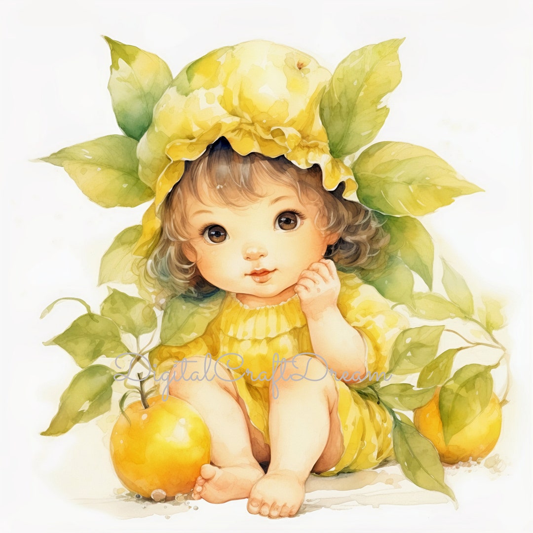Lemon Girl Clipart, 12 High Quality Jpgs Digital Downlad Clipart ...