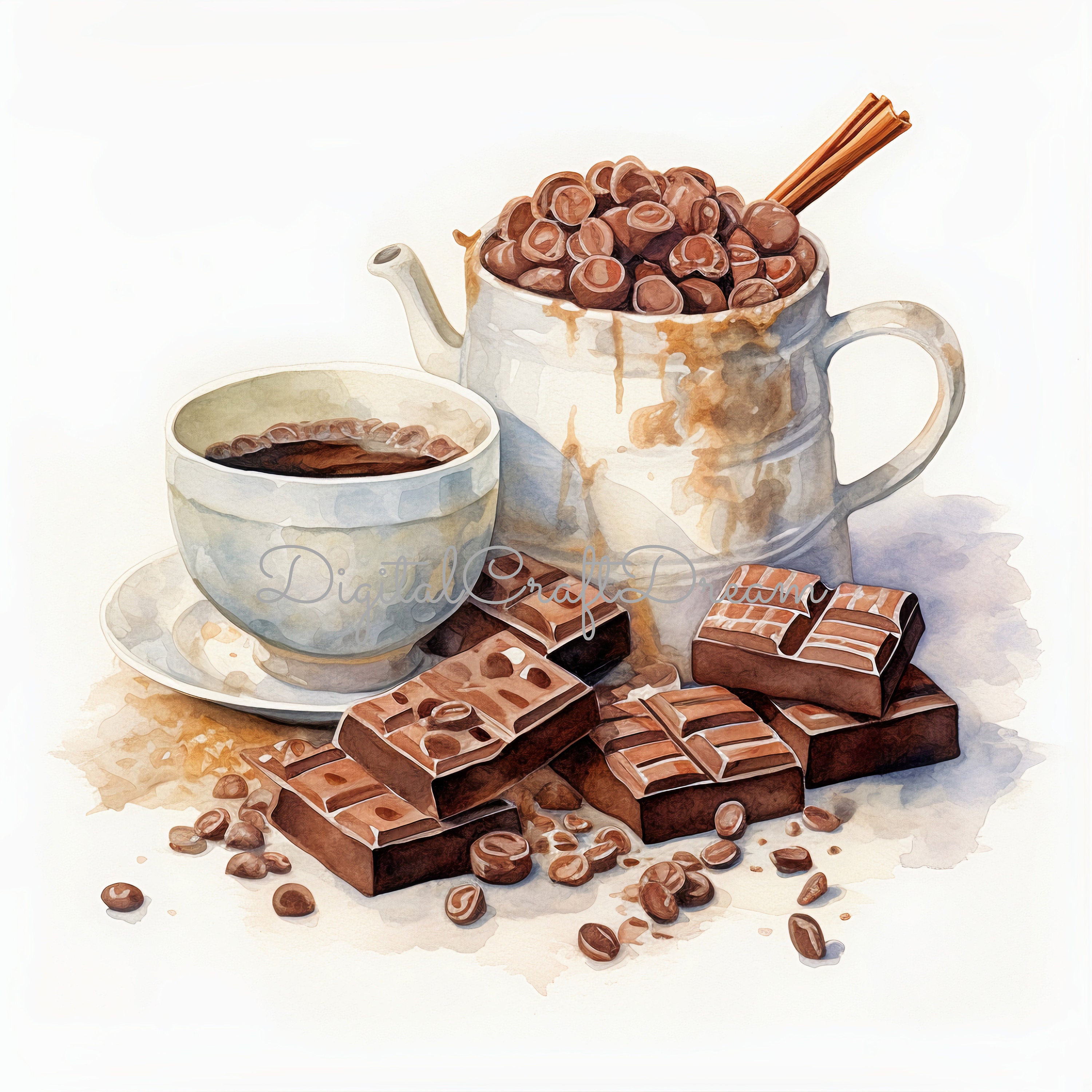 Hot Chocolate Digital Print. Digital Download for Kitchen Decor ...