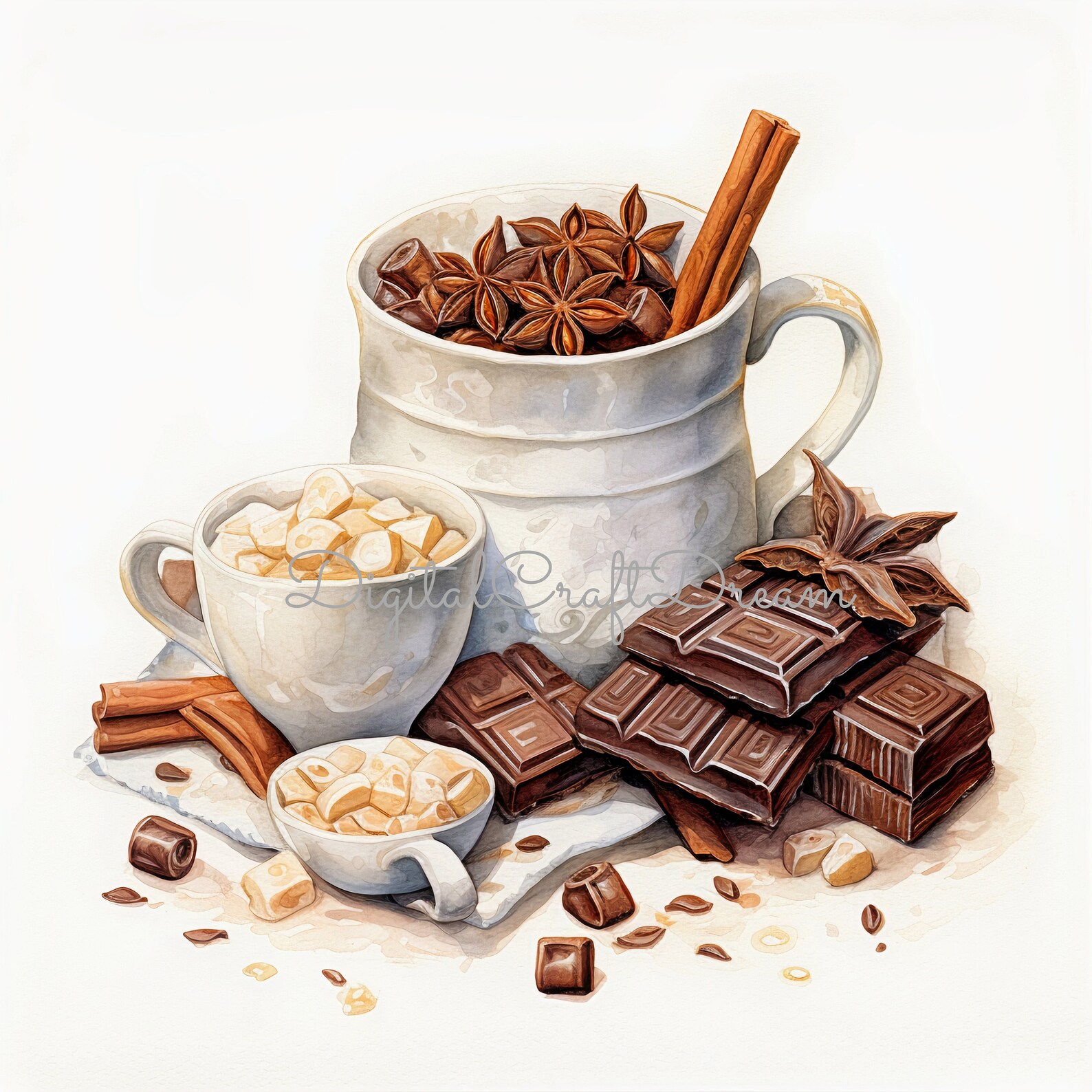 Hot Chocolate Digital Print. Digital Download for Kitchen Decor ...