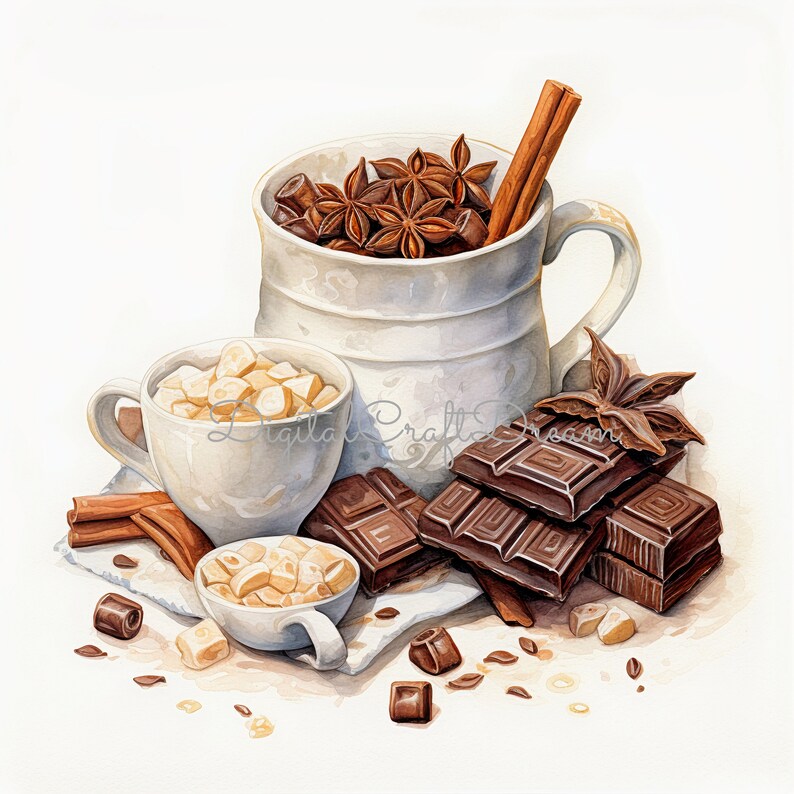 Hot Chocolate Digital Print. Digital Download for Kitchen Decor ...