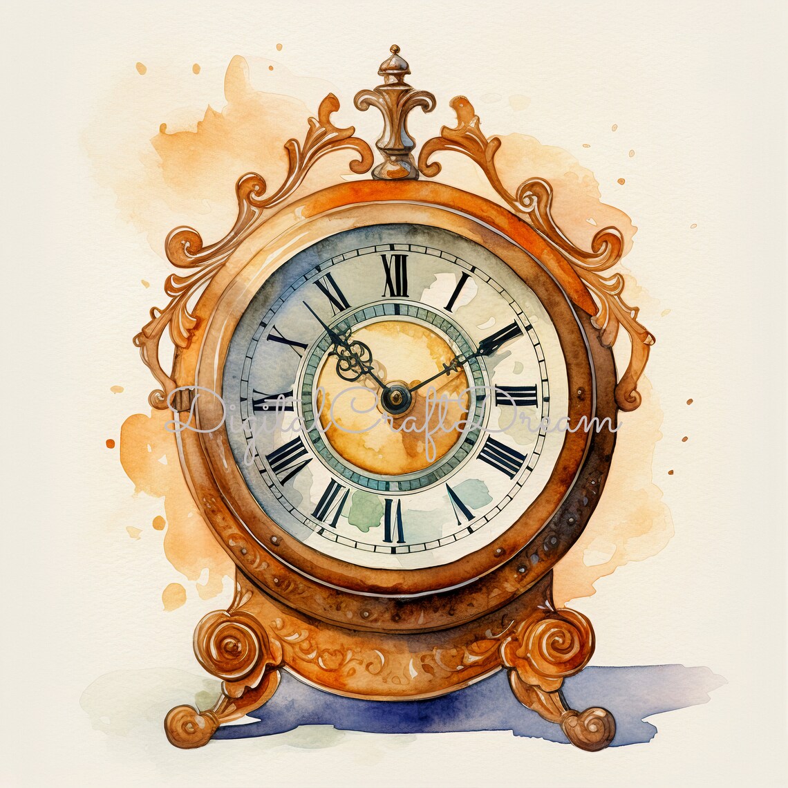 Retro Clock Clipart, 10 High Quality Jpgs, Vintage Clock Images ...