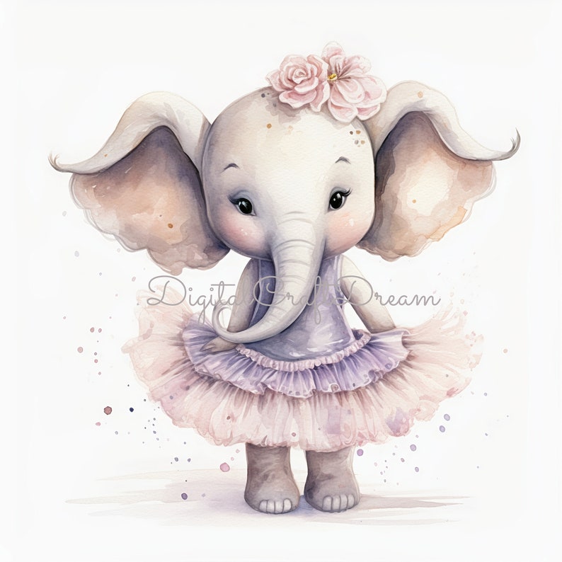 Elephant Ballerina Clipart, 12 High Quality Jpgs, Digital Planners ...