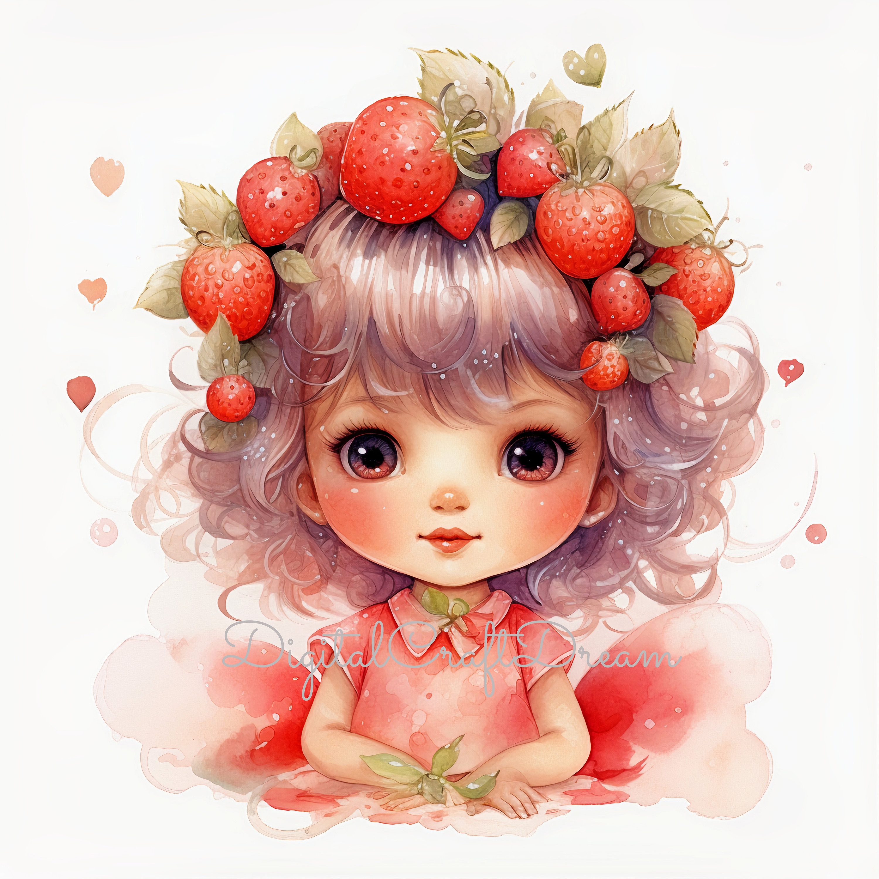 Strawberry Baby Clipart, 10 High Quality Jpgs, Digital Design Bundle ...