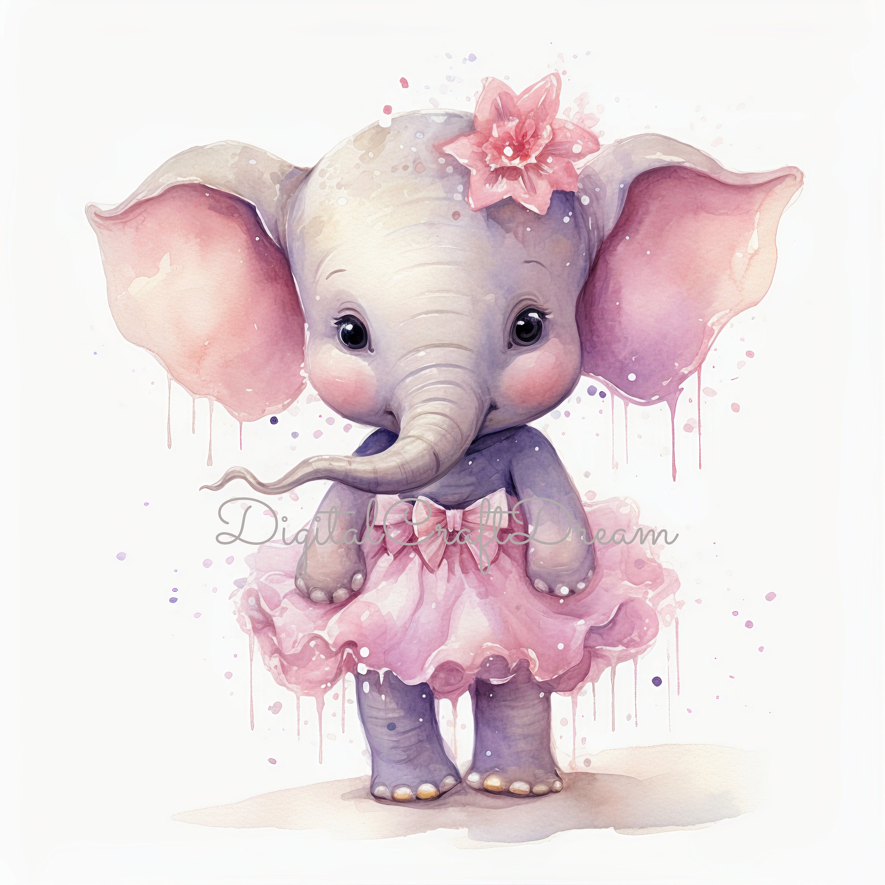 Elephant Ballerina Clipart, 12 High Quality Jpgs, Digital Planners ...