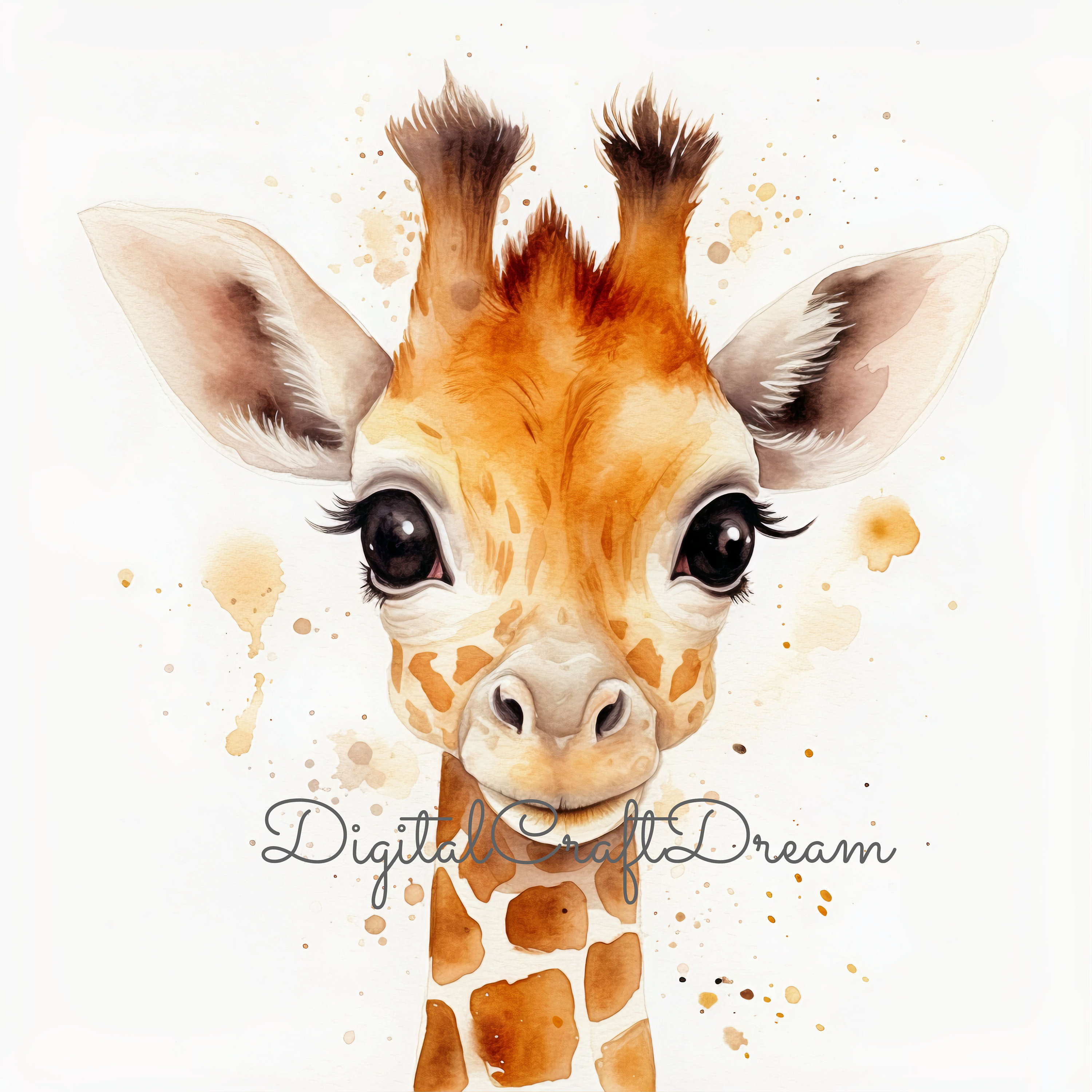 Cute Giraffe Clipart, 12 High Quality Jpgs, Animal Clipart, Digital ...