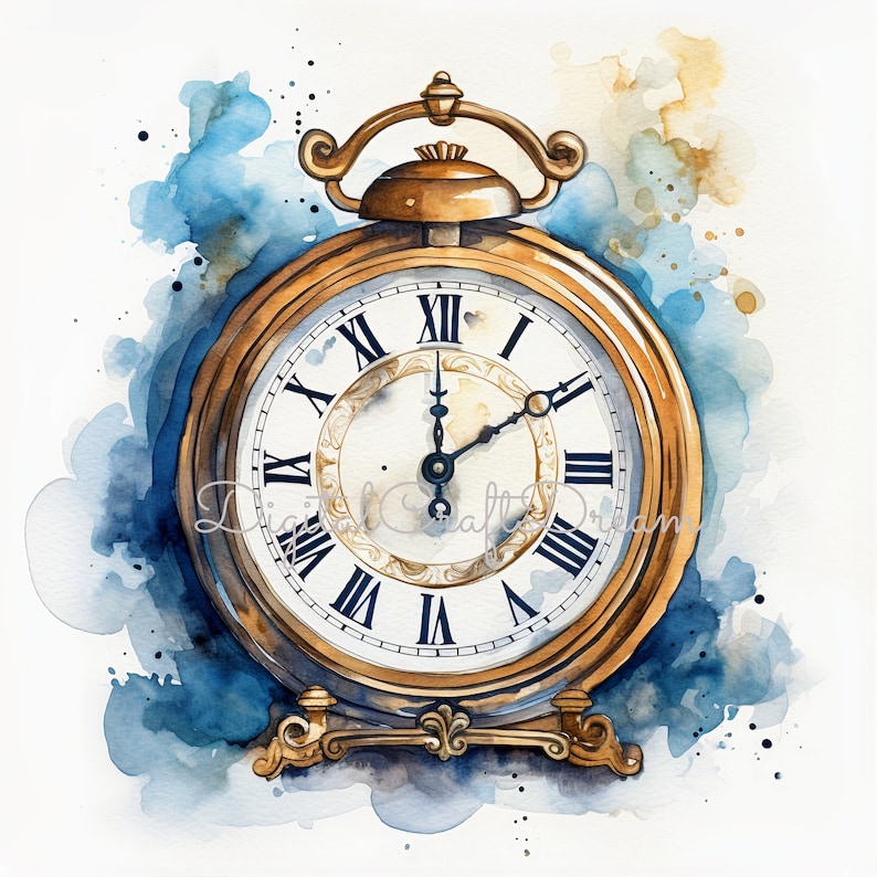 Retro Clock Clipart, 10 High Quality Jpgs, Vintage Clock Images ...