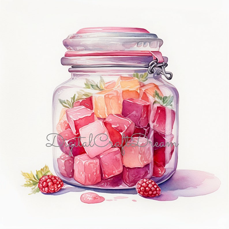 Sweet Jelly Clipart, 12 High Quality Jpgs, Watercolor Clipart, Sweets ...