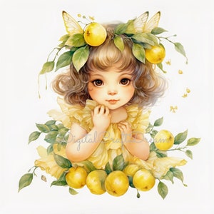 Lemon Girl Clipart, 12 High Quality Jpgs Digital Downlad Clipart ...
