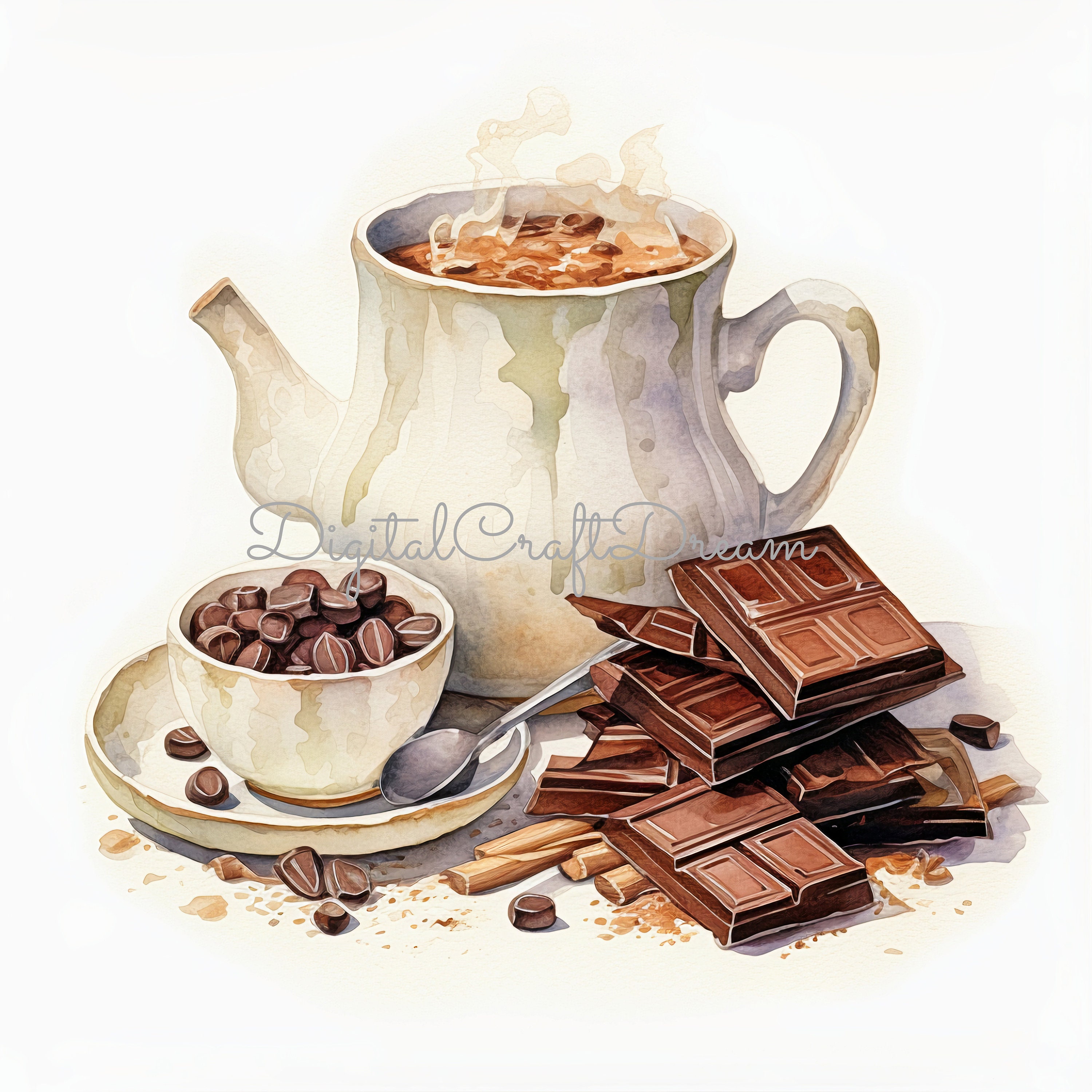 Hot Chocolate Digital Print. Digital Download for Kitchen Decor ...
