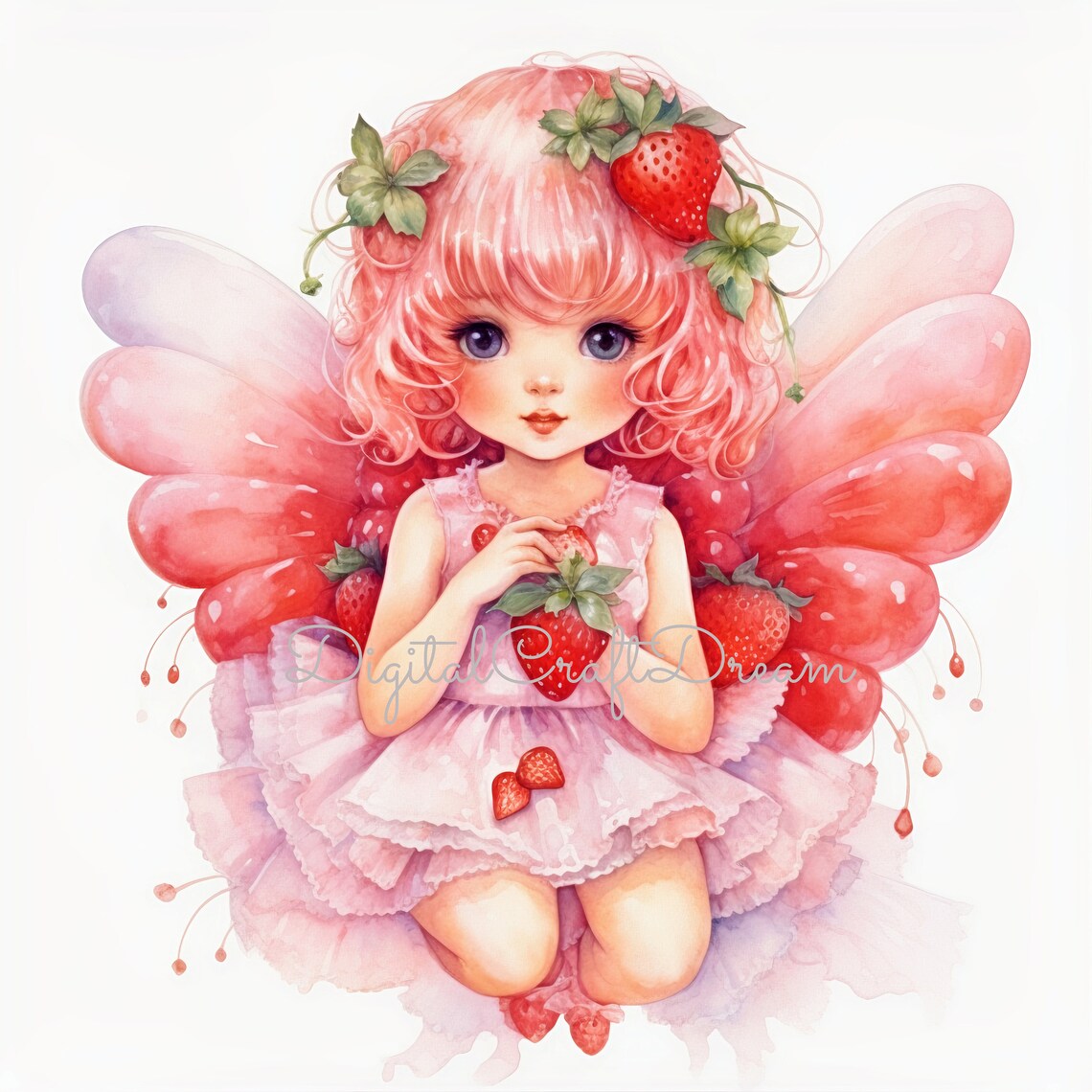 Strawberry Baby Clipart, 10 High Quality Jpgs, Digital Design Bundle ...