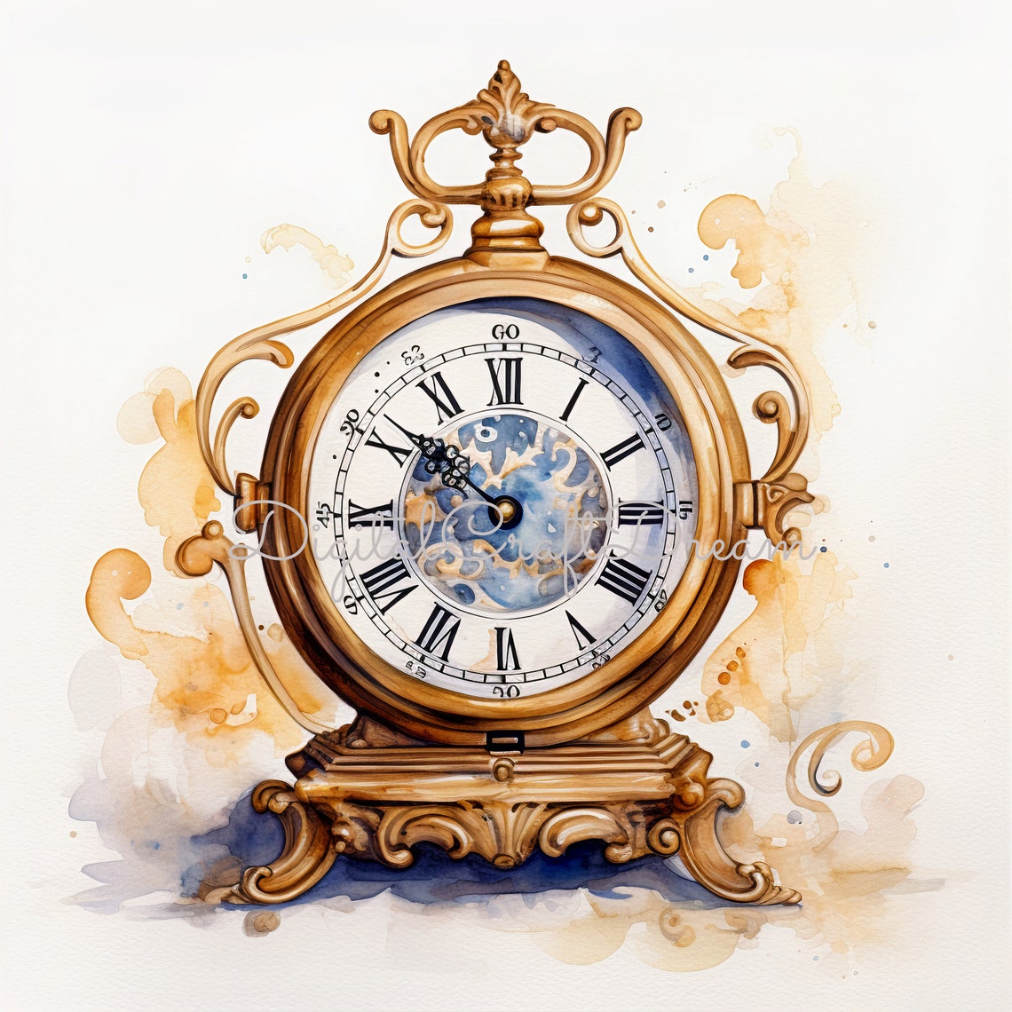 Retro Clock Clipart, 10 High Quality Jpgs, Vintage Clock Images ...
