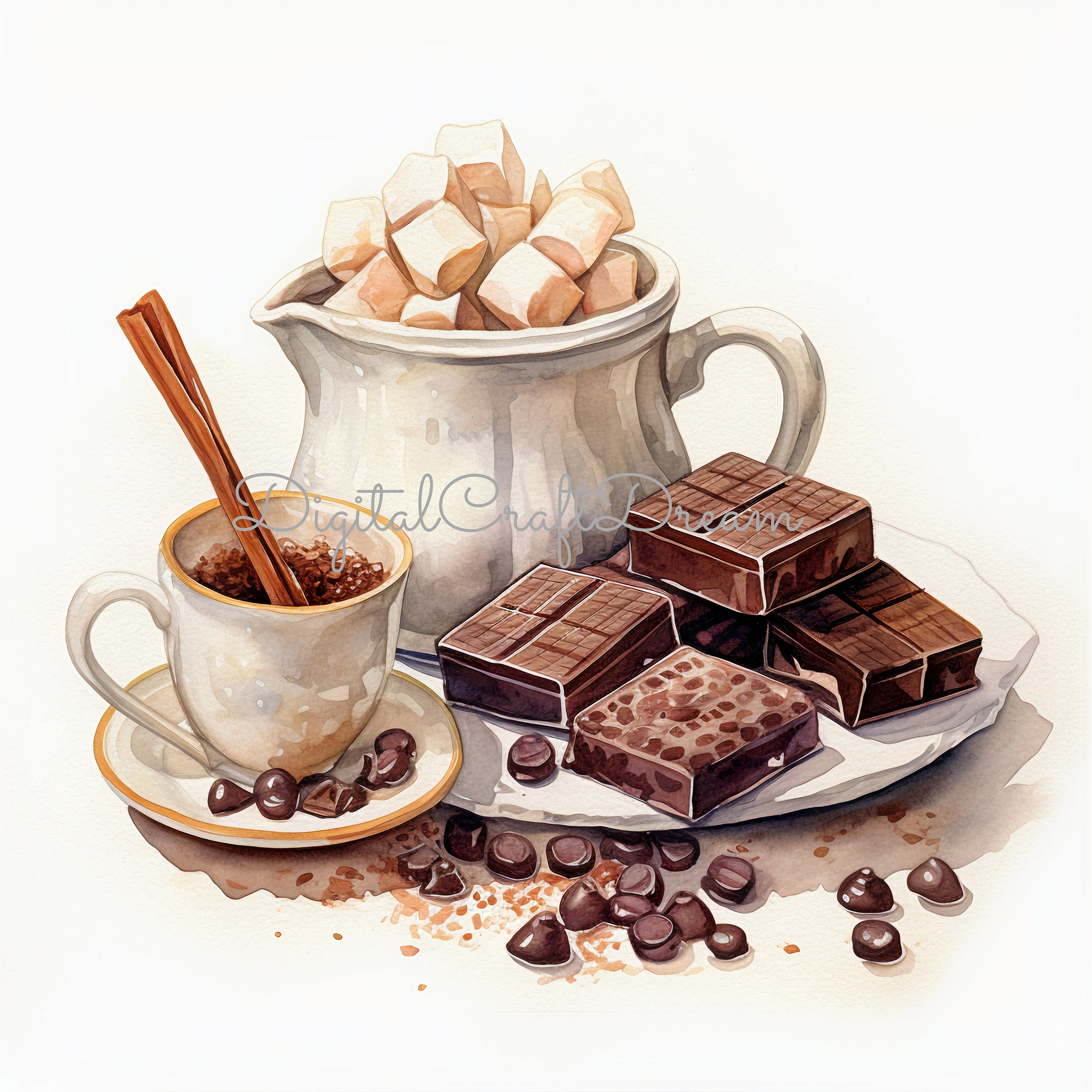 Hot Chocolate Digital Print. Digital Download for Kitchen Decor ...