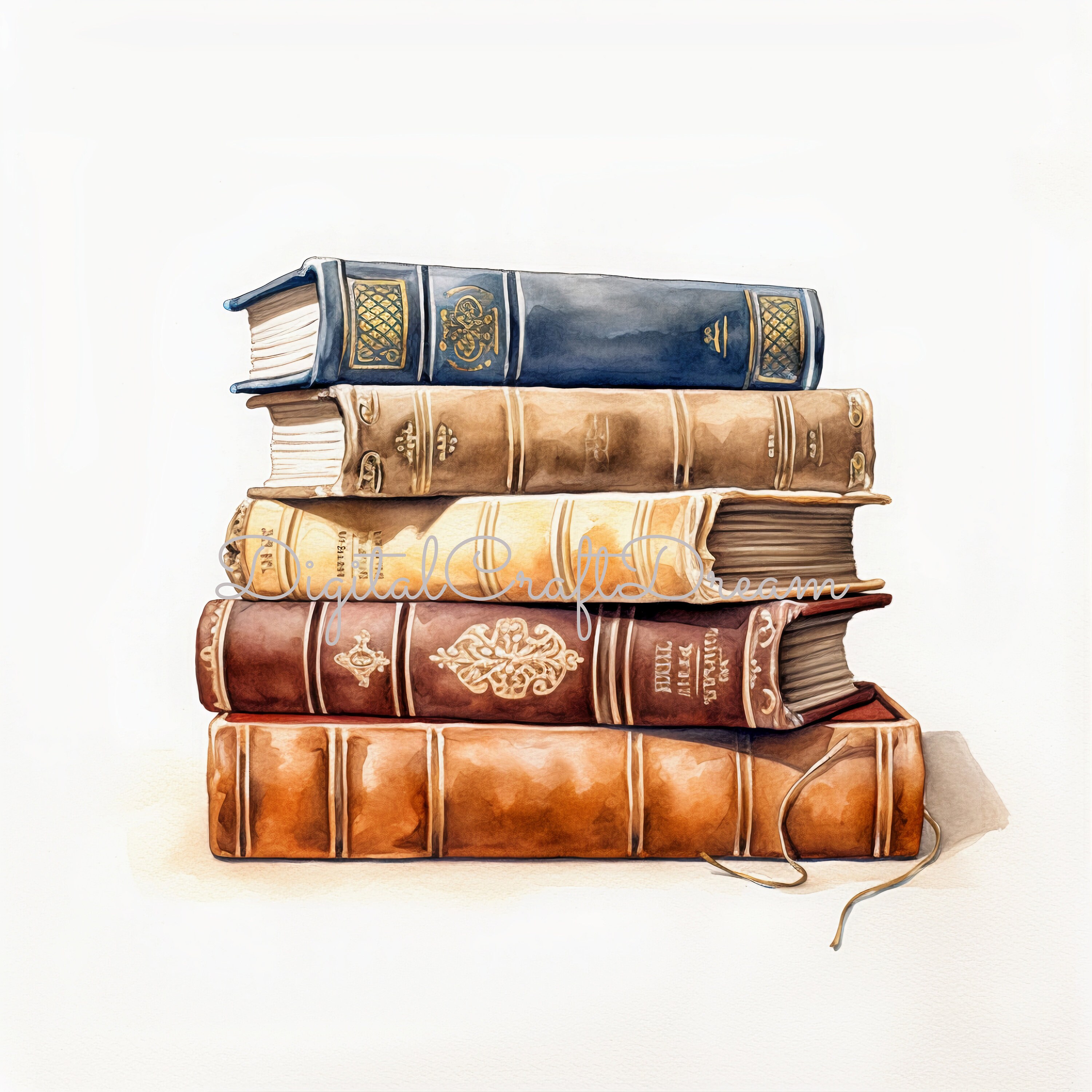 Vintage Book Clipart, 12 High Quality Jpgs, Vintage Digital Clipart ...