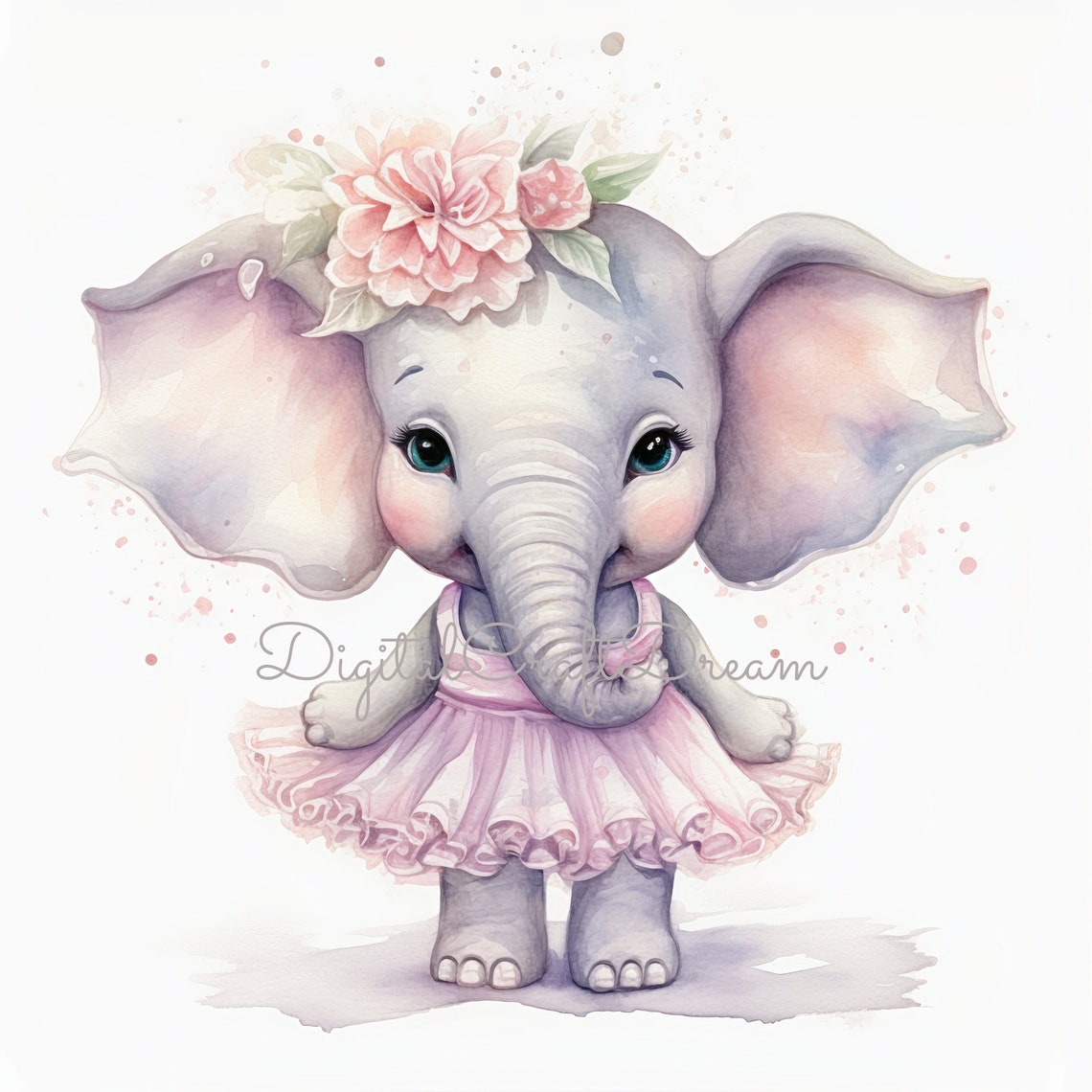 Elephant Ballerina Clipart, 12 High Quality Jpgs, Digital Planners ...