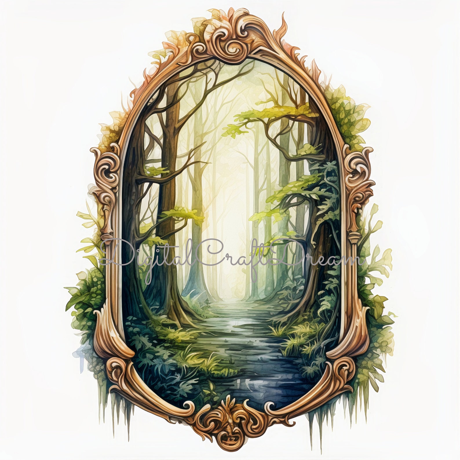 Magic Mirror Clipart, 12 High Quality Jpgs, Fantasy Clipart Bundle ...