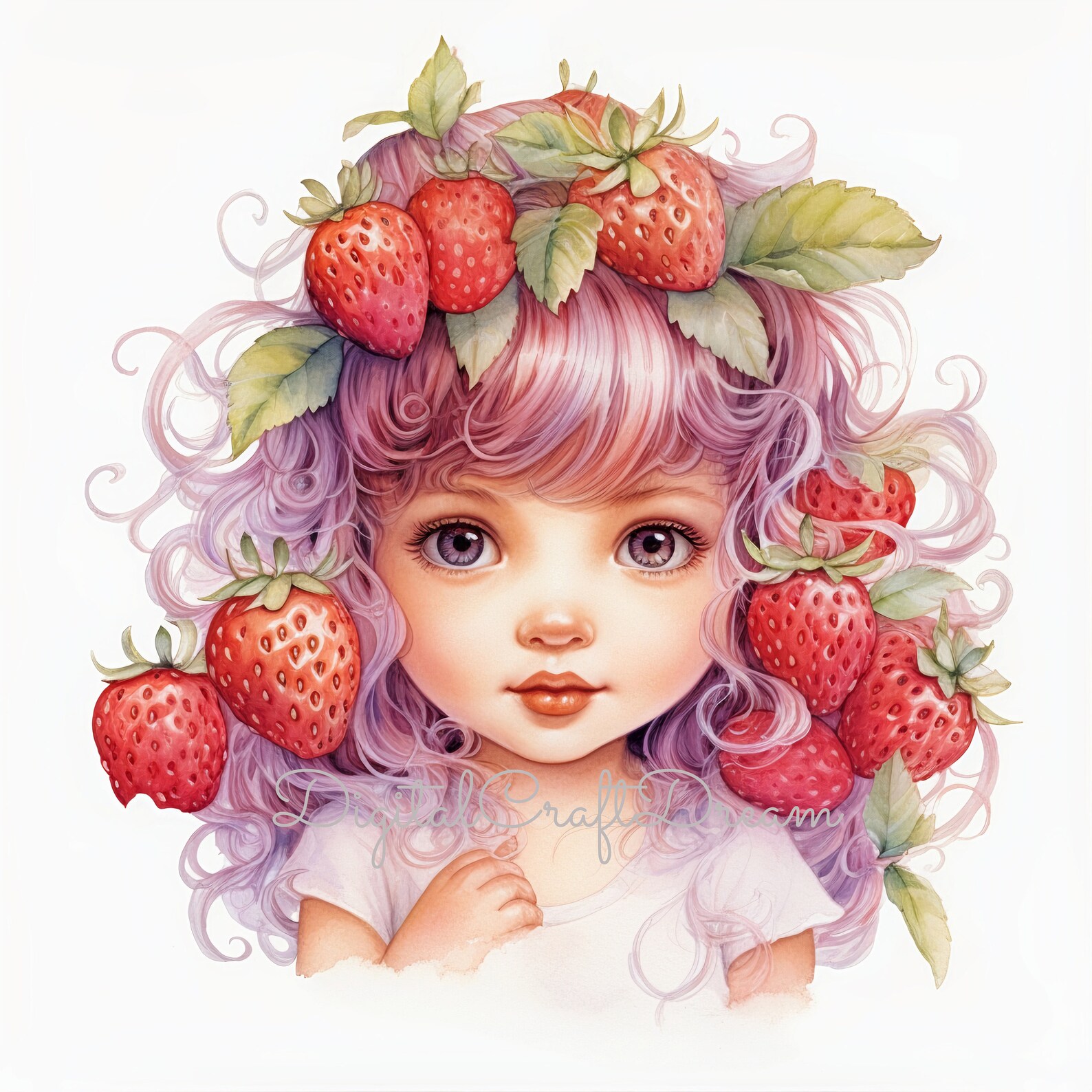 Strawberry Baby Clipart, 10 High Quality Jpgs, Digital Design Bundle ...