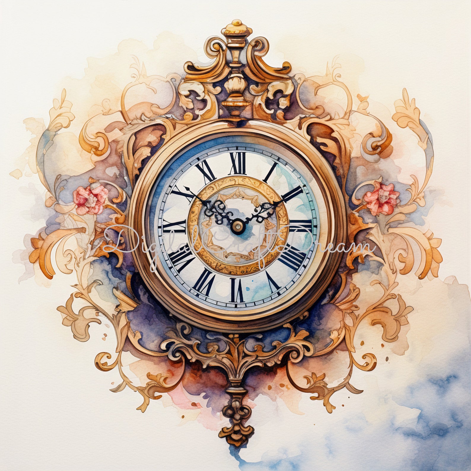 Retro Clock Clipart, 10 High Quality Jpgs, Vintage Clock Images ...