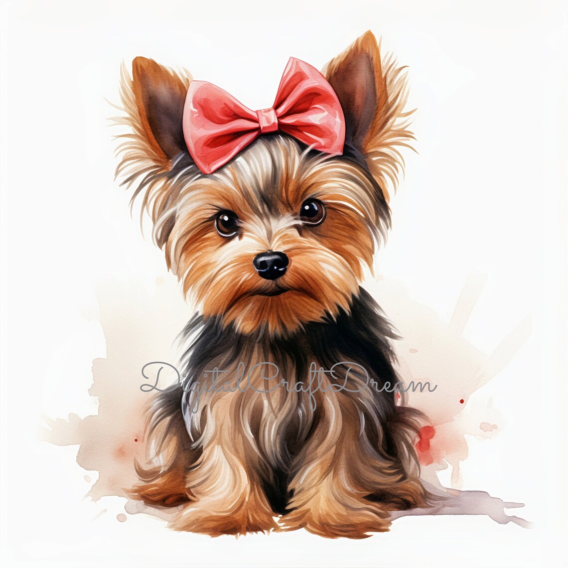 Yorkie Girl Clipart, 12 High Quality Jpgs, Clipart Pet, Card Making ...