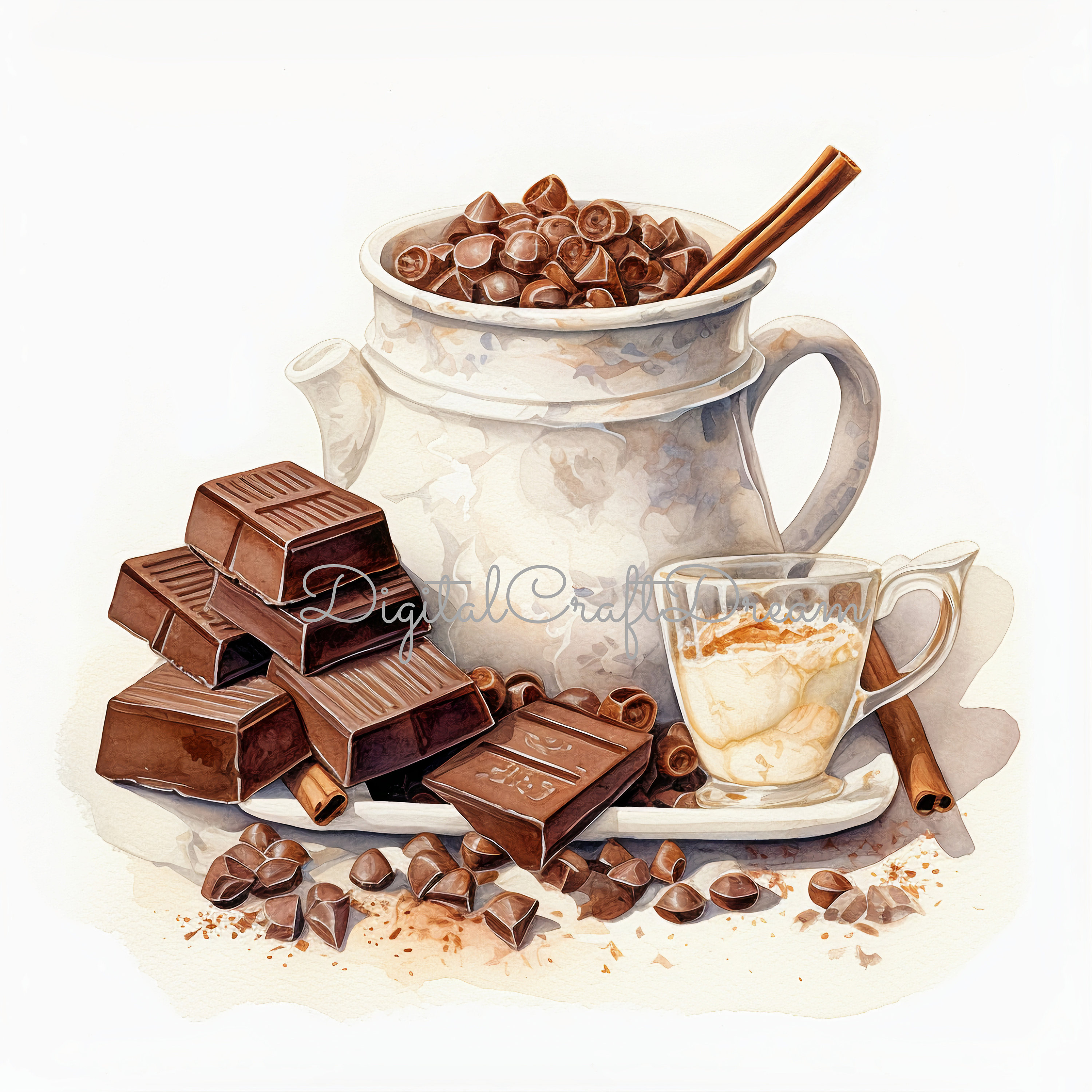 Hot Chocolate Digital Print. Digital Download for Kitchen Decor ...