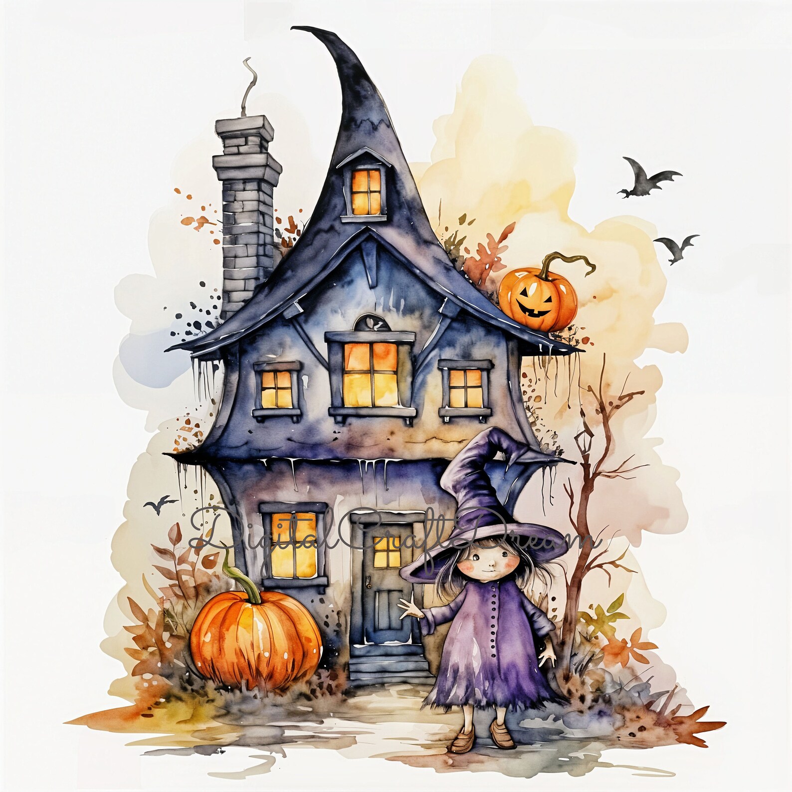 Witch House Clipart, 10 High Quality Jpgs, Digital Download, Halloween ...