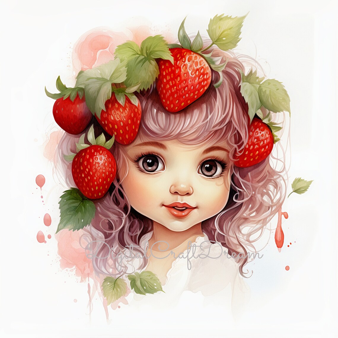 Strawberry Baby Clipart, 10 High Quality Jpgs, Digital Design Bundle ...