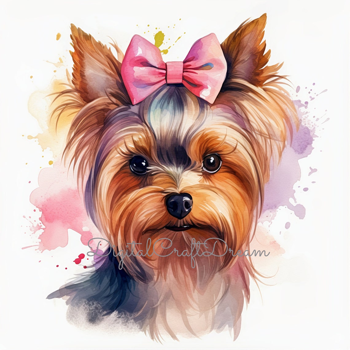 Yorkie Girl Clipart, 12 High Quality Jpgs, Clipart Pet, Card Making ...
