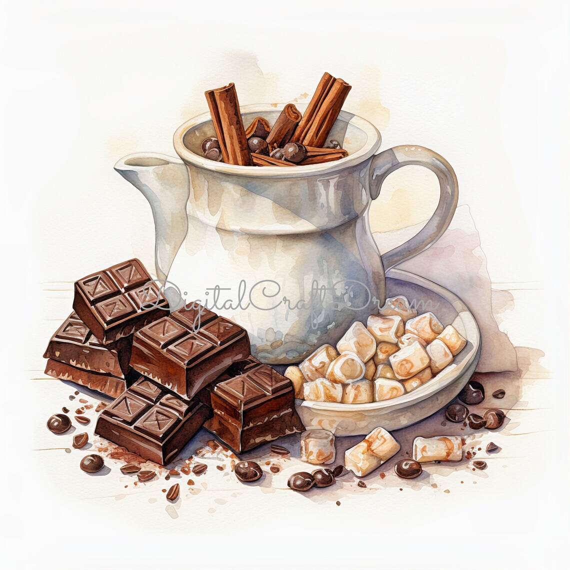 Hot Chocolate Digital Print. Digital Download for Kitchen Decor ...