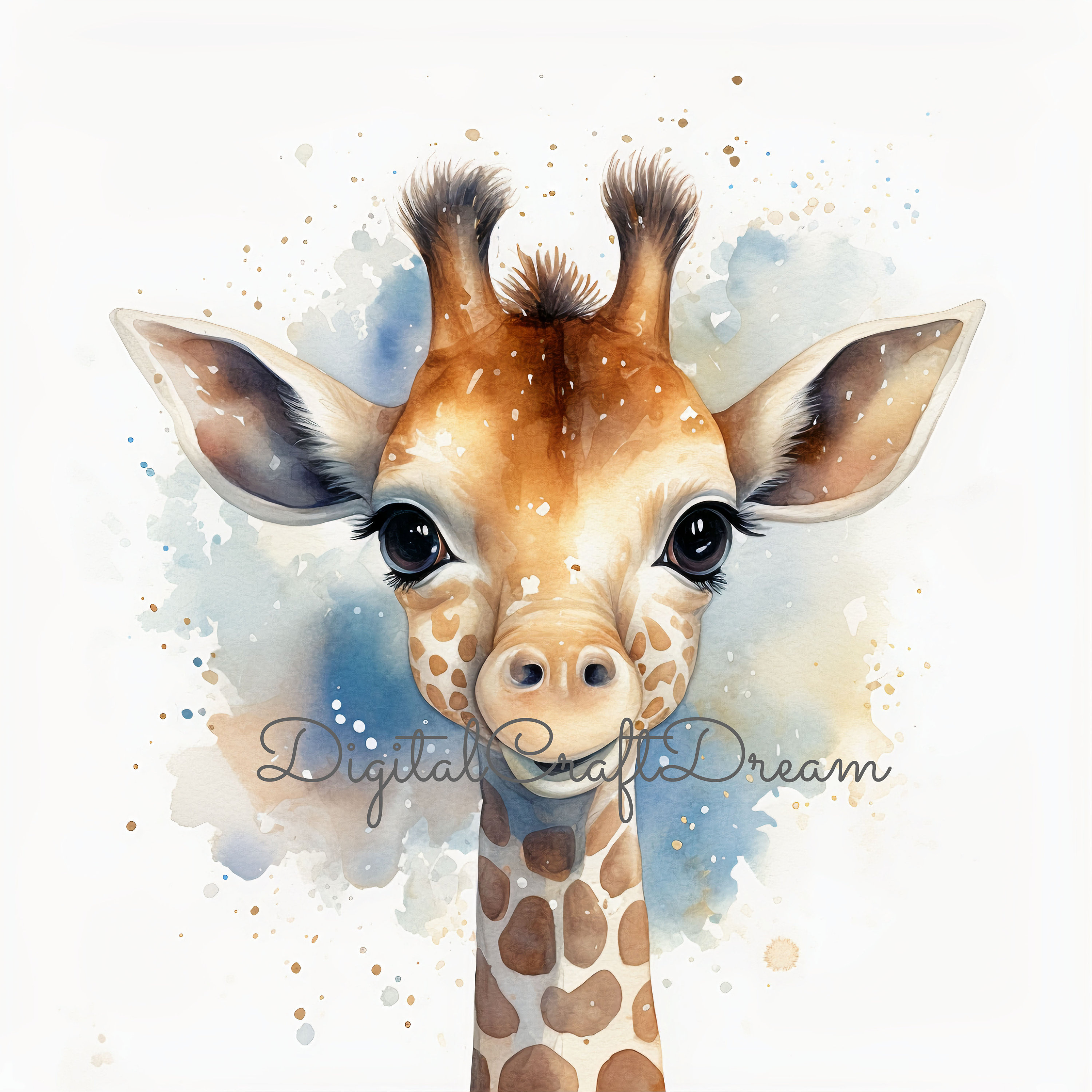 Cute Giraffe Clipart, 12 High Quality Jpgs, Animal Clipart, Digital ...