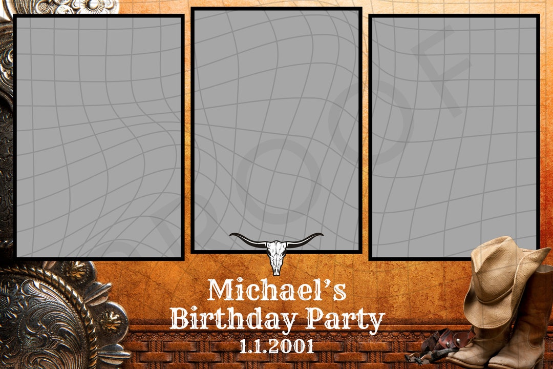 Cowboy Western Themed Birthday Party Photo Booth Template - Etsy
