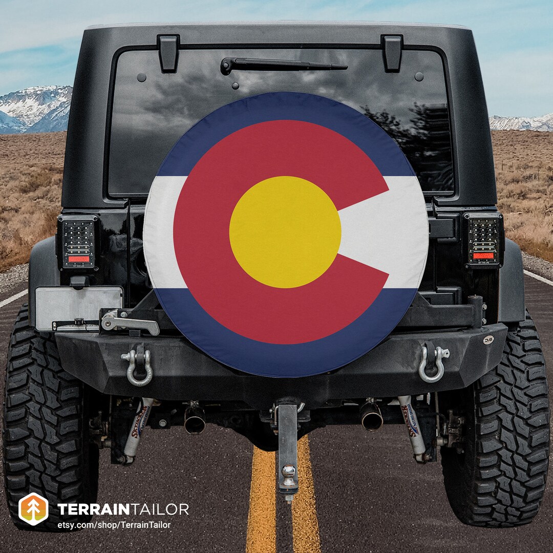 Colorado State Flag Spare Tire Cover - Waterproof, Free US Shipping ...