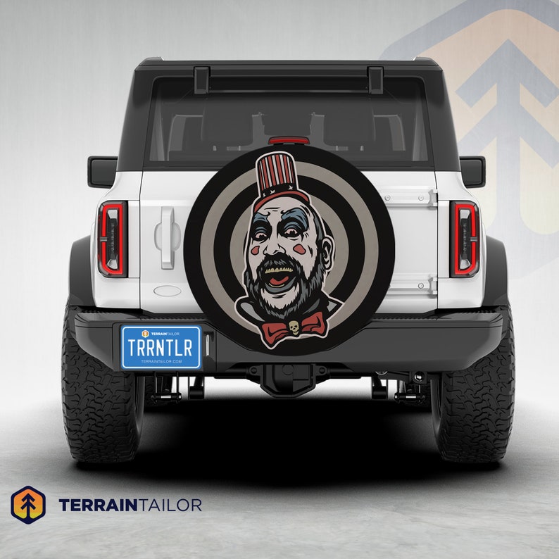 Captain Spaulding-inspired Horror Movie Tire Cover: A Spine-chilling ...