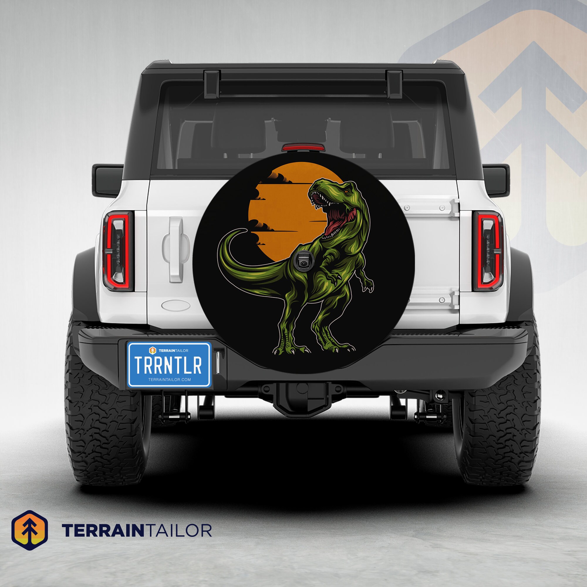 Ferocious T-rex Dinosaur Tire Cover With Stunning Sunset Fits Jeeps ...
