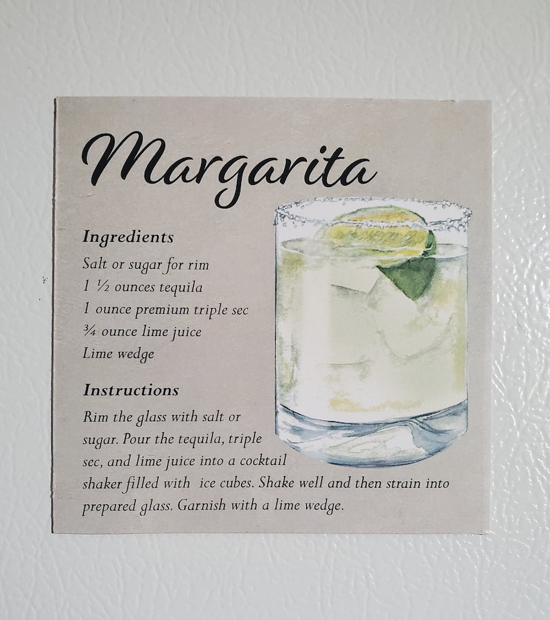 Tequila Cocktail Recipe Magnets - Set of 4 - Etsy