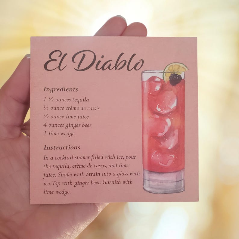Tequila Cocktail Recipe Magnets - Set of 4 - Etsy