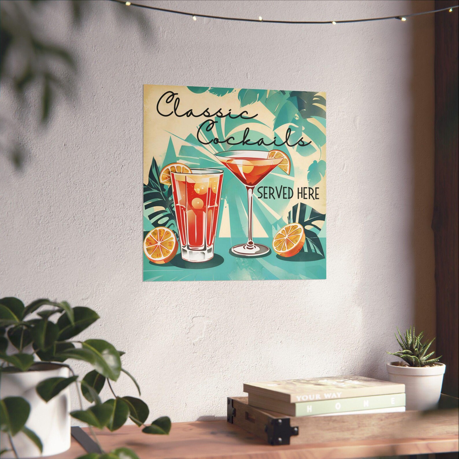 Tropical Cocktails Matte Poster, Retro Mixed Drinks Wall Art, Classic ...