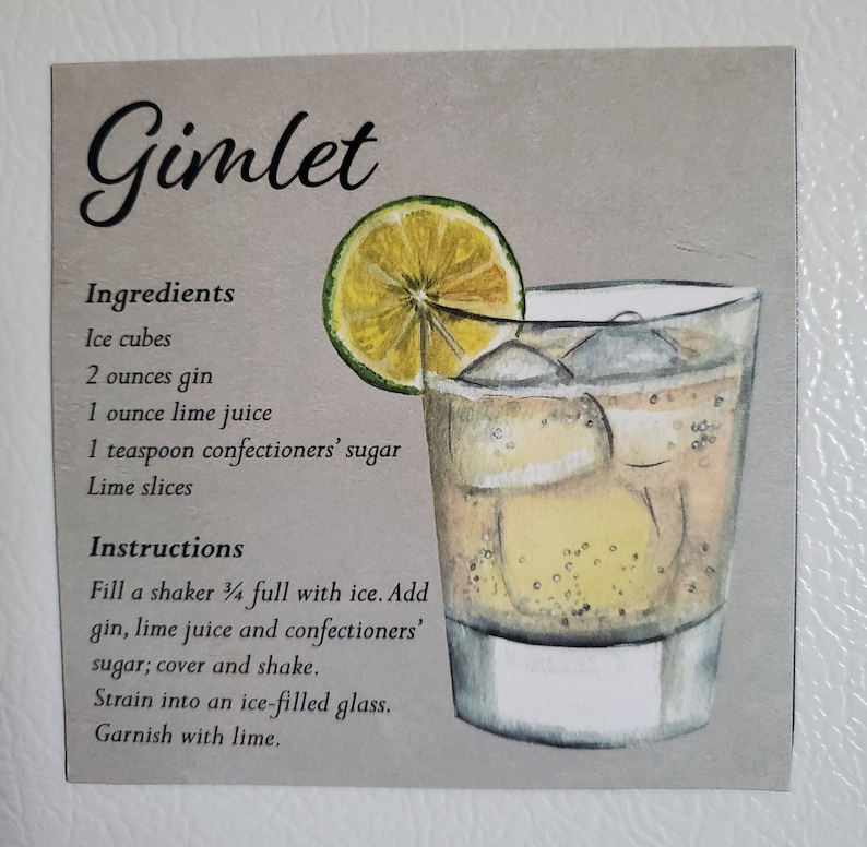 Gin Cocktail Recipe Magnets - Set of 4 - Etsy