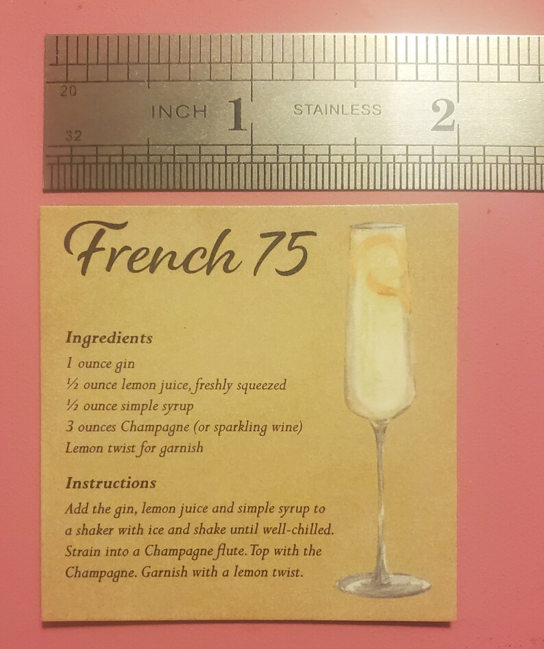 Small Gin Cocktails Recipe Magnets - Set of 4 - Etsy