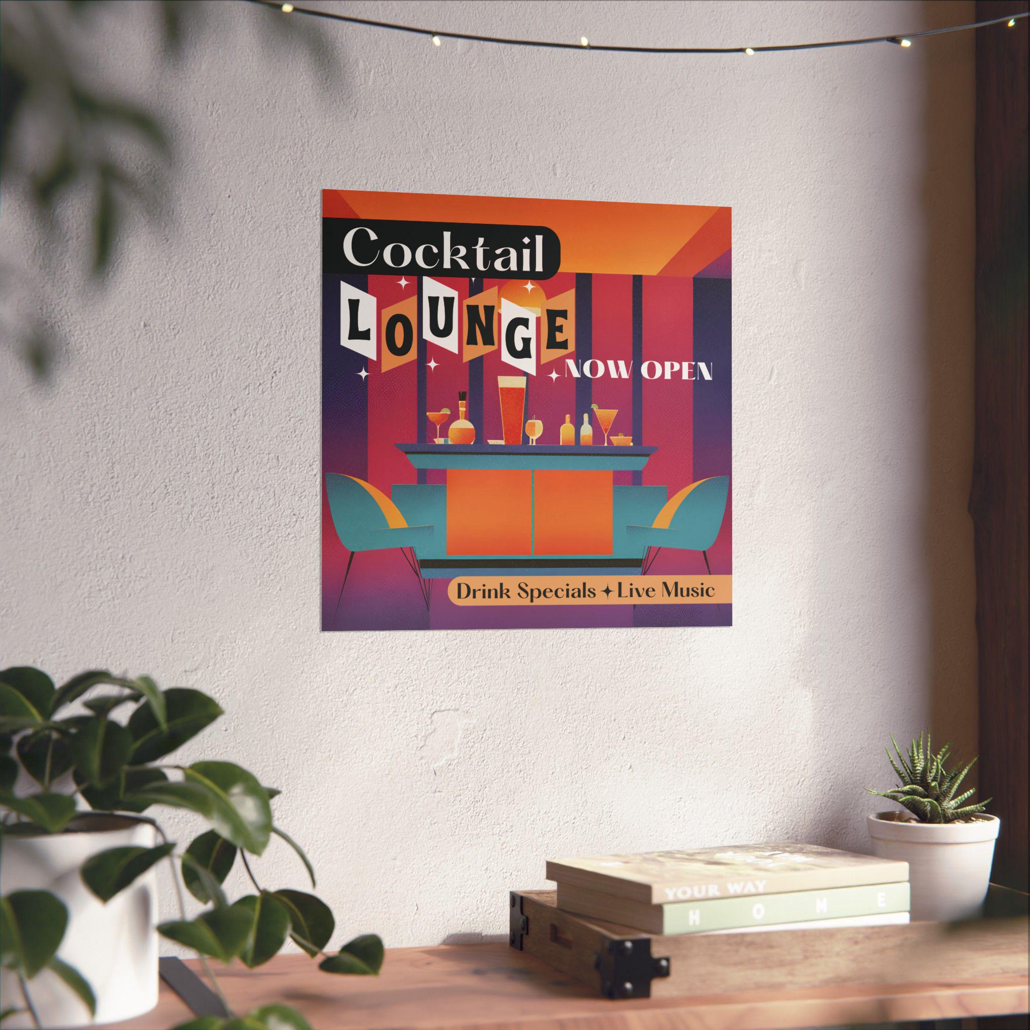 Retro Lounge Poster, Vintage Bar Sign, Mid-century Modern Wall Art ...