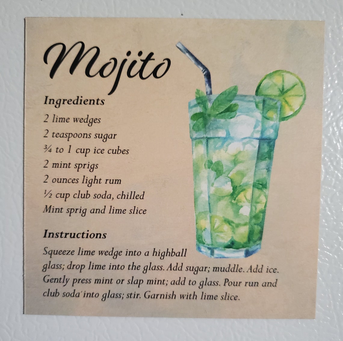 Rum Cocktail Recipe Magnets - Set of 4 - Etsy