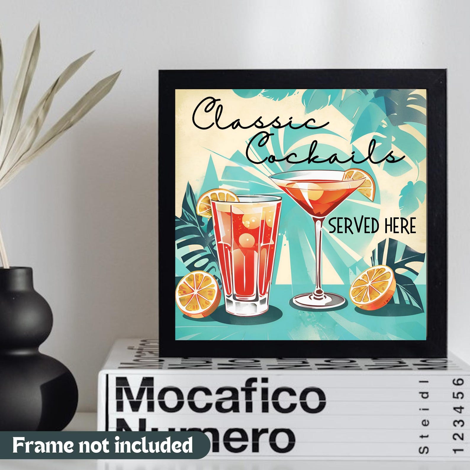 Tropical Cocktails Matte Poster, Retro Mixed Drinks Wall Art, Classic ...