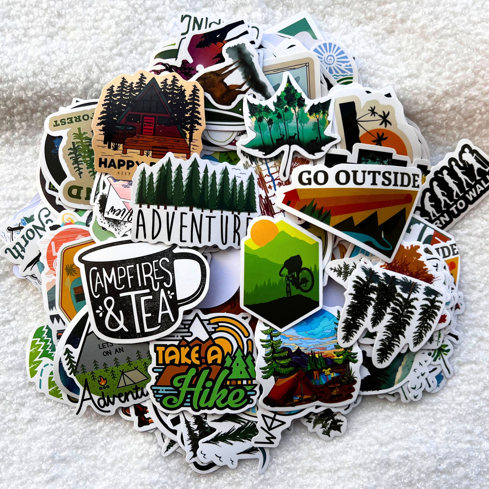 Mountain Adventure Stickers, Hiking Camping and Cycling Sticker Bundles ...
