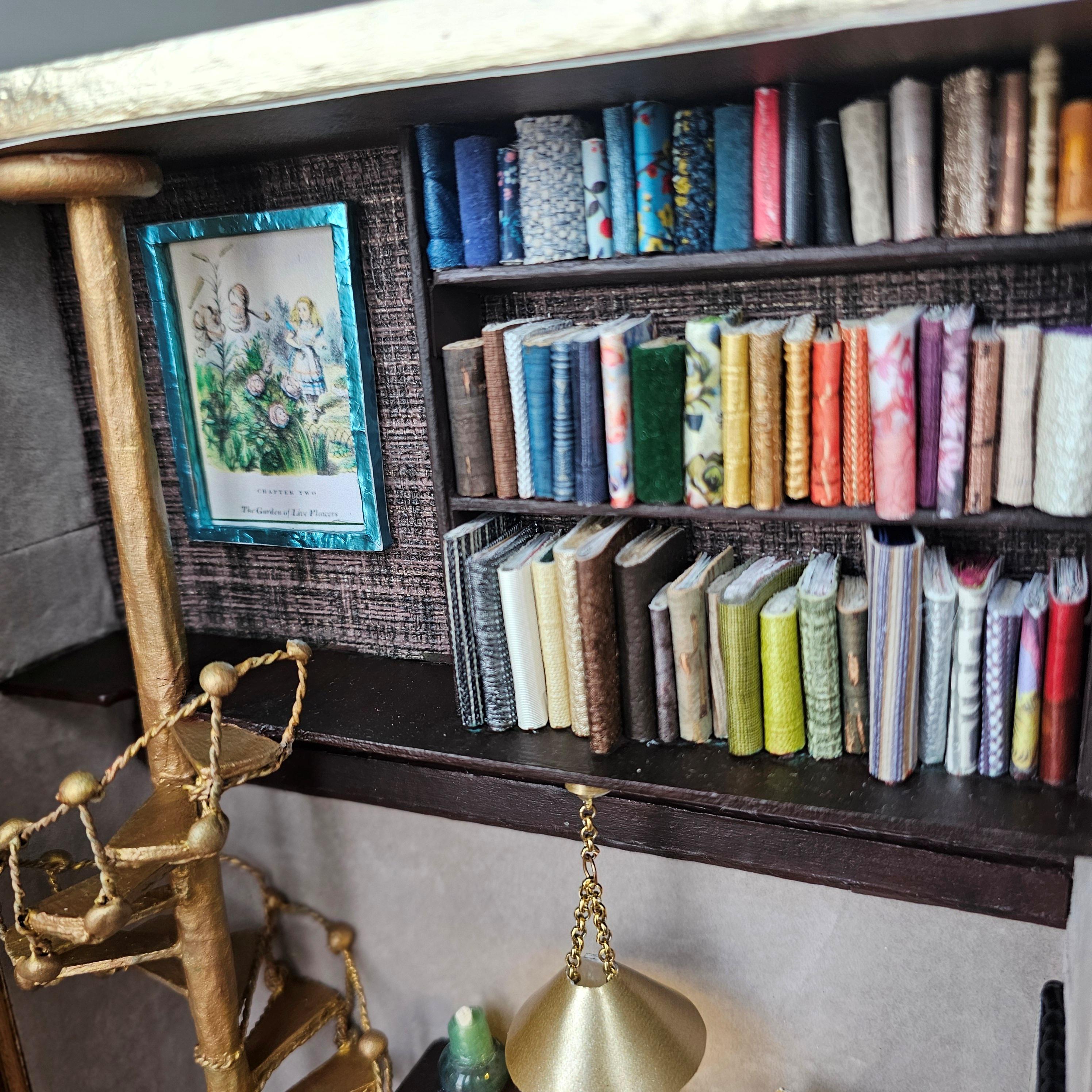 Hand Crafted Miniature Library in A Book Diorama - Etsy
