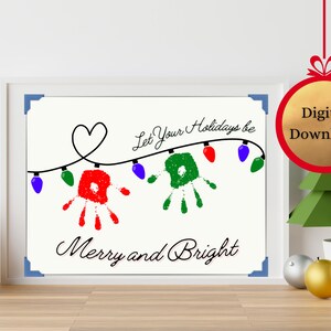 Festive Handprint Art Keepsake: Christmas Kids Craft Printable | Merry ...