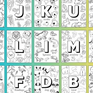 Alphabet Animal Adventures: Coloring Pages Alphabet Worksheets, Digital ...