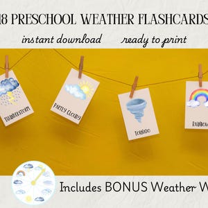Weather Flashcards for Kids - Preschool Printable Learning Activity - Etsy