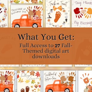 Fall Printable Art Bundle | DIY Handprint Crafts, Keepsake Decor ...