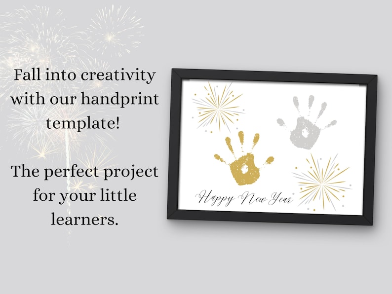 Festive New Year Handprint Art: DIY Keepsake Craft for Kids, Preschool ...