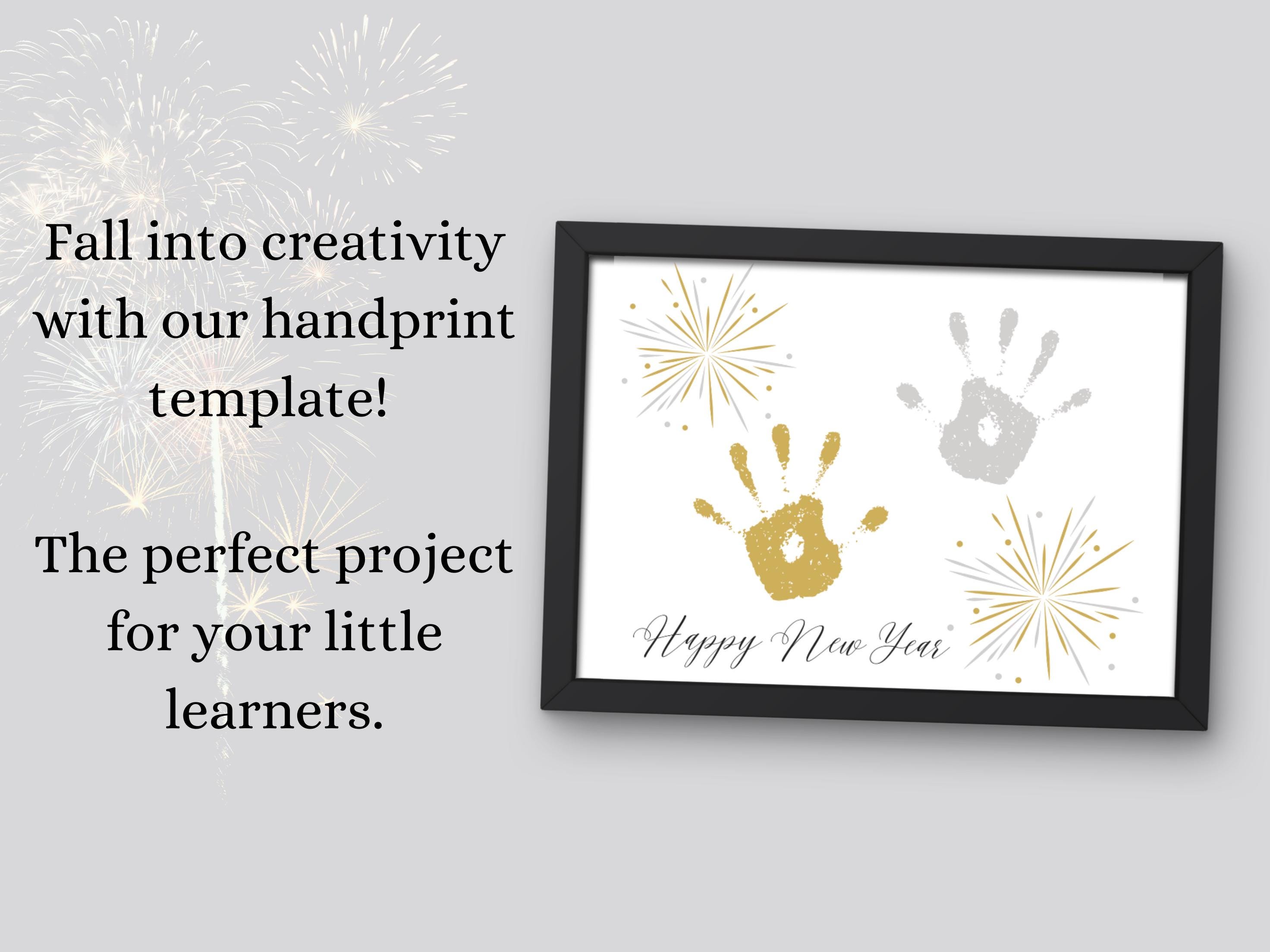 Festive New Year Handprint Art: DIY Keepsake Craft for Kids, Preschool ...